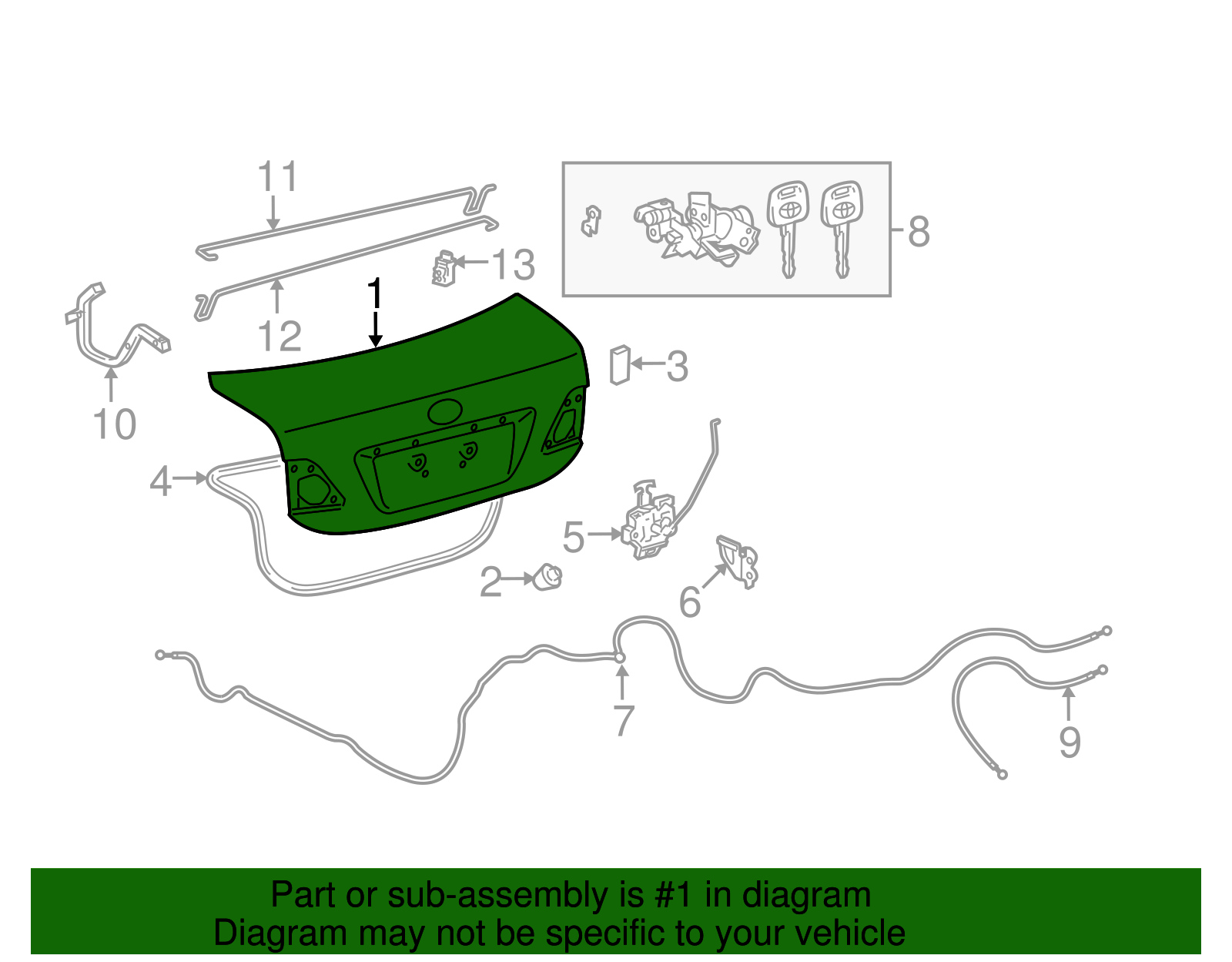 2014-2019 Toyota Corolla Trunk Lid 64401-02850 | Toyota Parts Center