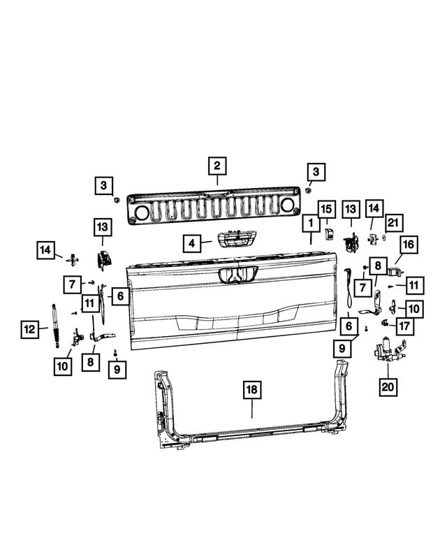 2025 Ram 1500 Tailgate Hinge, Right 68534374AC | QuirkParts
