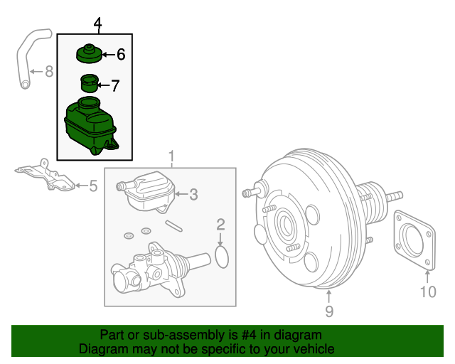 2014-2019 Toyota Highlander Master Cylinder Reservoir 47220-0E070 | OEM ...