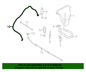 61-66-7-178-747 - Washer Hose 2009-2019 BMW | AutoNationParts.com