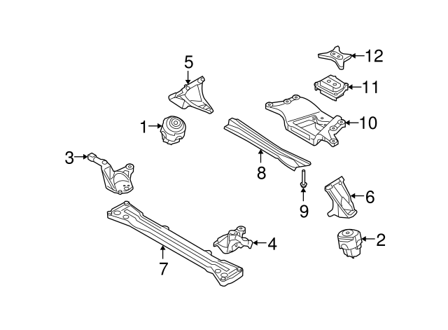 2007-2011 Audi S6 Motor Mount 4F0-199-379-BM | Genuine Audi Parts
