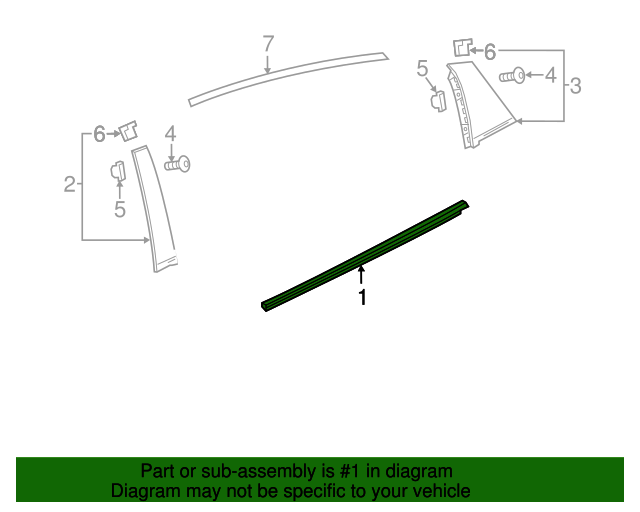 2018-2022 Chevrolet Malibu Rear Driver Side Door Window Belt Reveal ...
