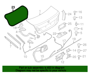 51-76-7-260-916 - Trunk lid sealing 2011-2016 BMW | AutoNation Parts
