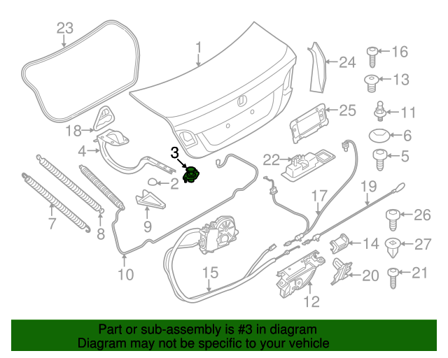 51247266241 - 2011-2019 BMW Trunk Lid Adjuster (51-24-7-266-241) | BMW ...