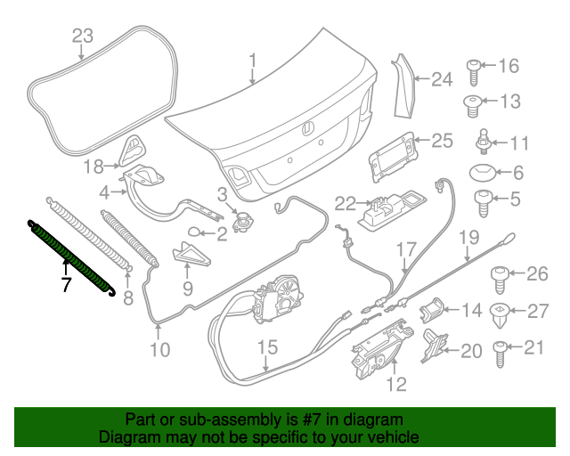 Genuine BMW 51-24-7-204-366 | Tension Spring, Boot Lid/Tailgate | FREE ...