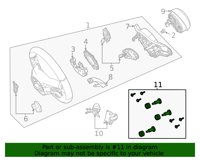 000-460-94-00-64 - Steering Wheel Hardware Kit 2020 Mercedes-Benz ...