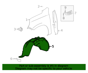 2021-2022 GMC Front Passenger Side Wheelhouse Liner 84856826 ...