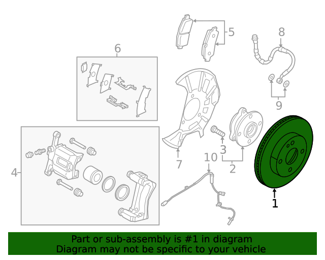 2016-2020 Toyota Disc Brake Rotor (Front) 43512-WB001 | OEM Parts Online