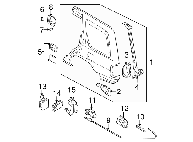 1997-2004 Nissan Pathfinder Fuel Door Spring 78836-0W000 | TascaParts.com