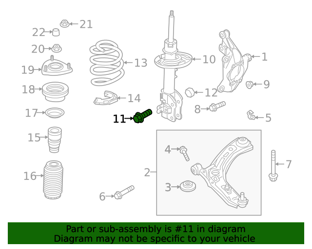 2019-2020 Mazda Lower Control Arm Mount Bolt 9YA0-21-24F | TascaParts.com