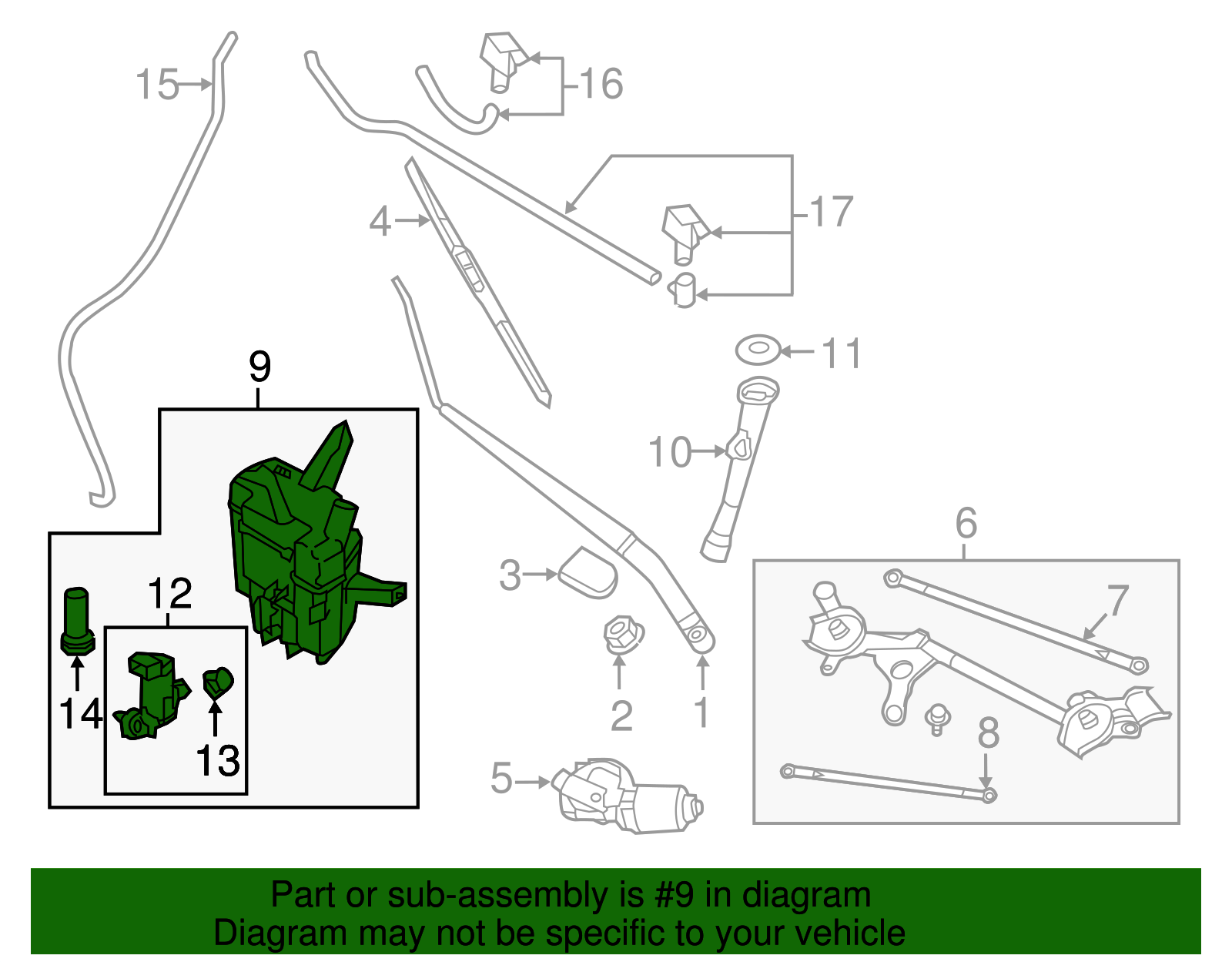 2011-2017 Nissan Quest Washer Reservoir 28910-1JA0A | Nissan RVA