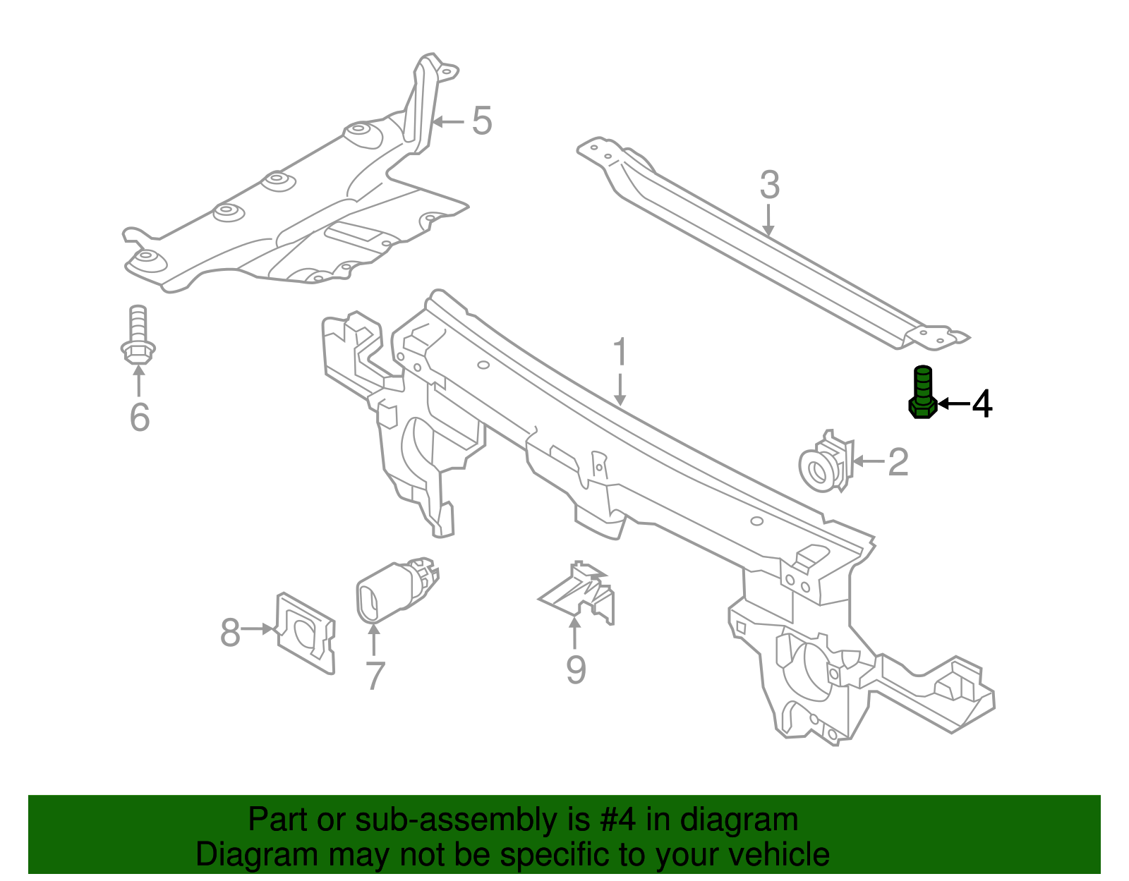 2011-2025 Volkswagen Lower Cross-Member Bolt N-106-531-02 | VW Direct ...