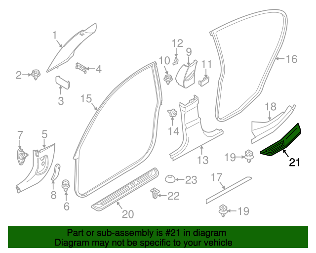 51-47-8-053-577 - M trim piece, rear left entry 2013-2019 BMW ...