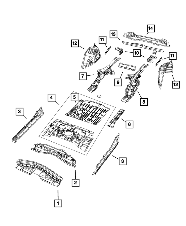 2018-2019 Fiat 500L Rear Seat Cross-Member 68212397AA | Mopar Estores