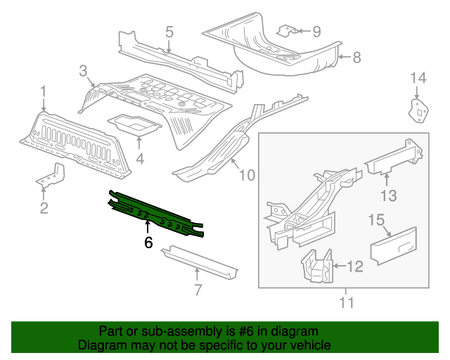 2017-2020 Chevrolet Bolt EV Underbody Number 4 Cross Sill 95429516 ...