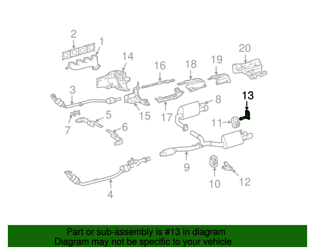 209-490-05-40-64 - Muffler & Pipe Rear Bracket 2003-2009 Mercedes-Benz ...