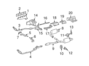 209-490-05-40-64 - Muffler & Pipe Rear Bracket 2003-2009 Mercedes-Benz ...