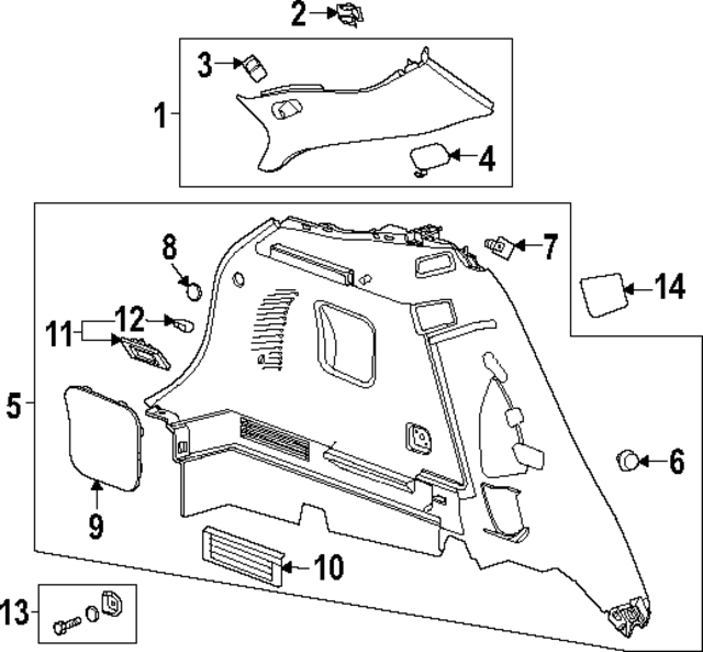 Genuine OEM Upper Quarter Trim Part# 42763413 Fits 2021 Chevrolet ...