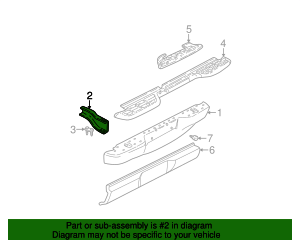 1998-2004 GM Passenger Side Rear Bumper Impact Bar Bracket 15719940 GM ...