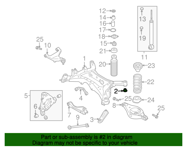 2003-2007 Nissan Murano Suspension Cross-Member Stopper 55475-CA000 ...