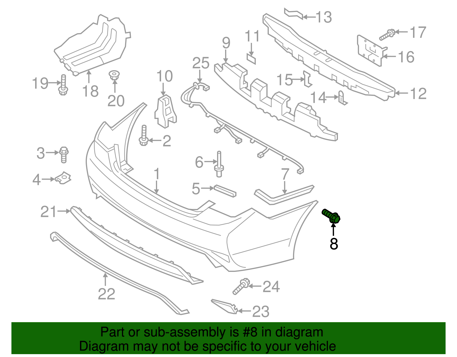 Genuine OEM Bumper Cover Retainer Screw Part# 86579-3K000 Fits 2006 ...