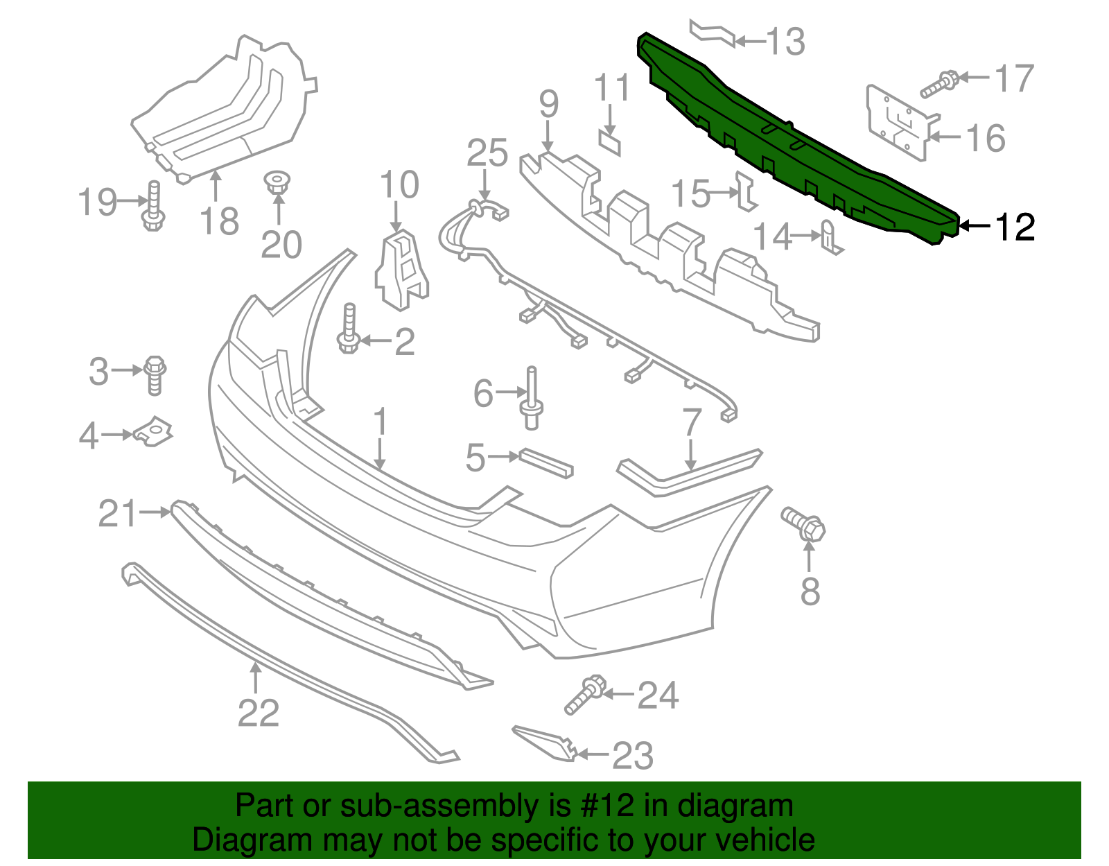 2011-2015 Hyundai Sonata Impact Bar 86631-4R000 | Hyundai Wholesale Direct