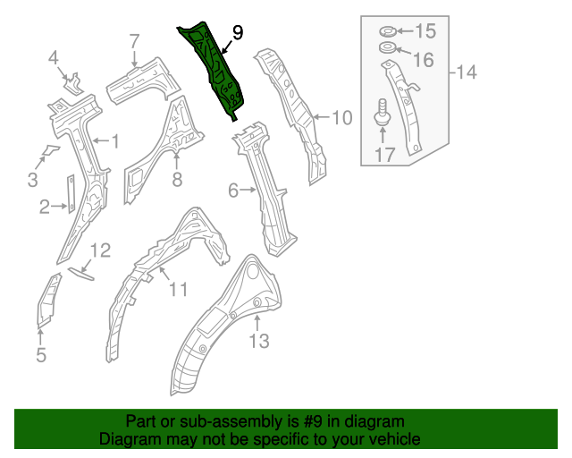 2017-2024 Nissan Armada Inner Pillar 77631-1LA0A | Nissan Parts Plus