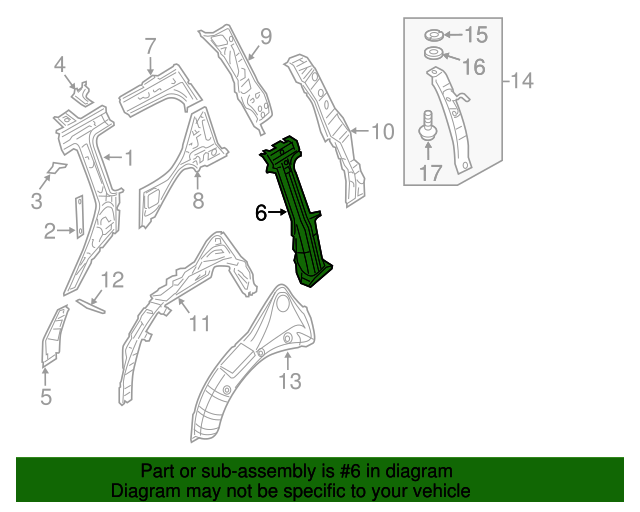 2017-2020 Nissan Armada Lock Pillar Reinforced - Driver's Side (LH ...