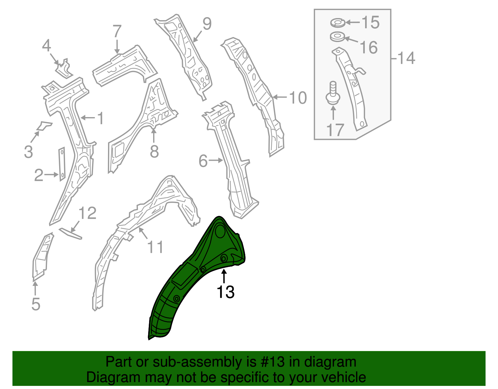 2017-2024 Nissan Armada Outer Wheelhouse 76710-1LA0A | Hart Nissan of NoVa
