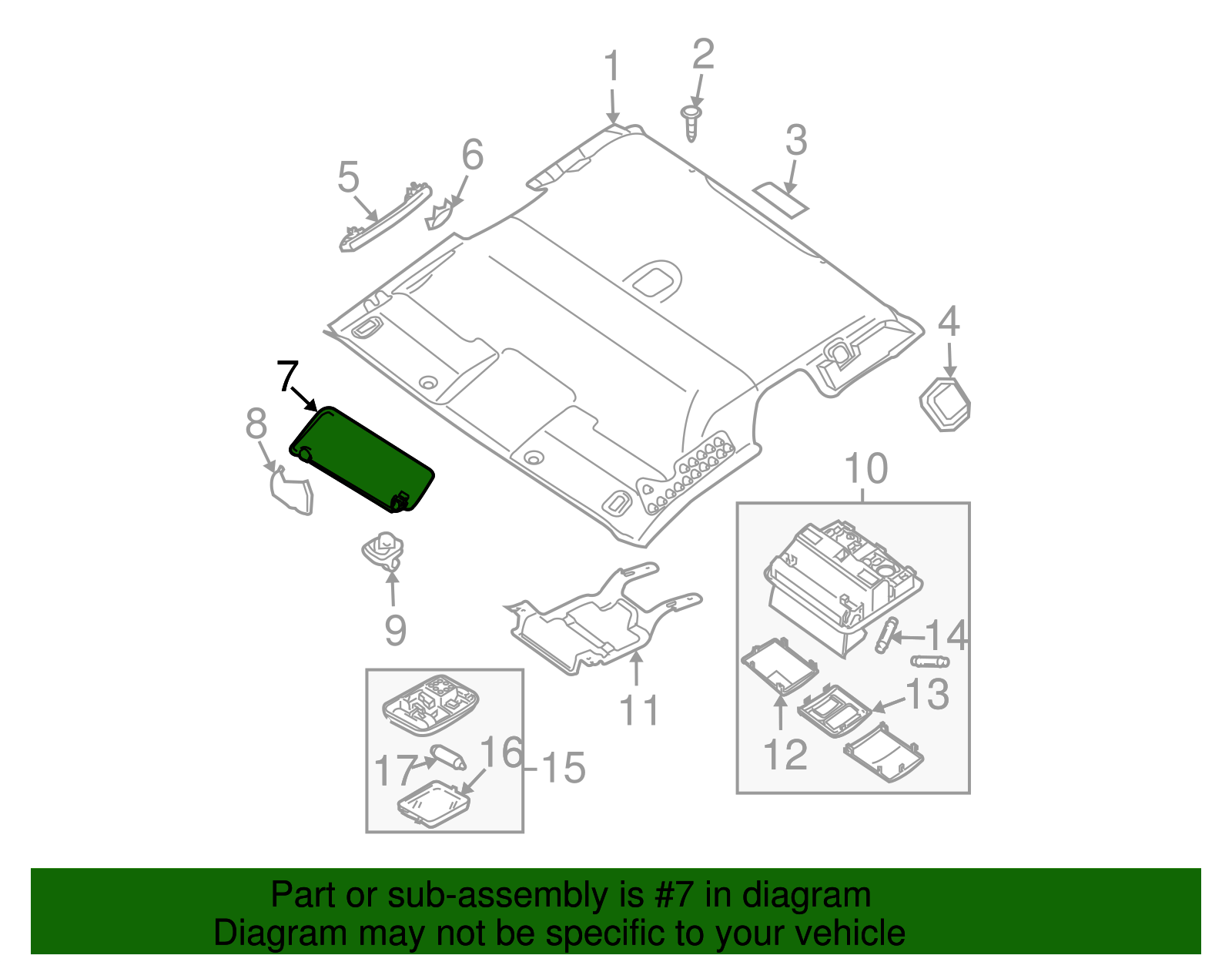 2013-2017 Nissan Frontier Sun-Visor 96400-9BF0A | Nissan Parts Central