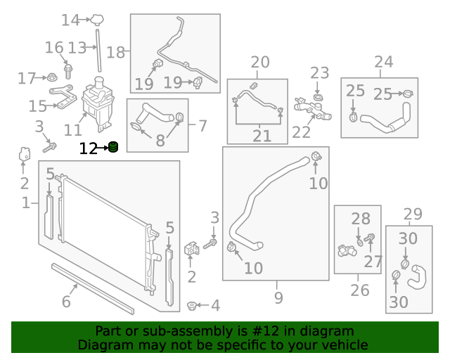 2019-2020 Mazda Reservoir Tank Mount Bushing PAF2-15-202 | TascaParts.com