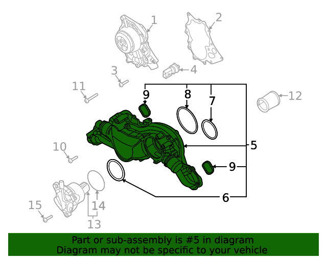 2019-2024 Audi Thermostat Housing 0P2-121-406-C | Audi USA Parts
