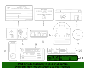 Genuine OEM AC Label Part# LR105721 Fits 2018-2019 Land Rover Range ...