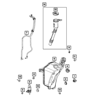 2020-2022 Jeep Wrangler Windshield Washer Reservoir 68421917AB ...