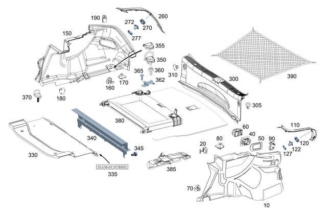 205-690-27-07 - Trim, Load Compartment 2015-2018 Mercedes-Benz ...