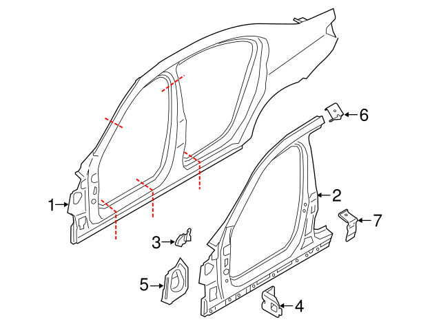 41007437507 - 2017-2022 BMW Aperture Panel Front Bracket (41-00-7-437 ...
