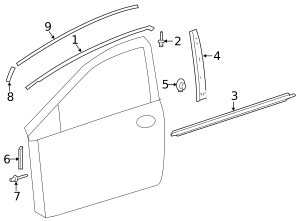 2019-2023 Toyota Corolla Window Molding 75752-02010 | Toyota Parts Center