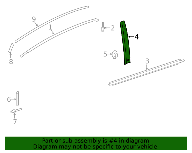 2019-2024 Toyota Door Applique 75756-02110 | Toyota Parts Center