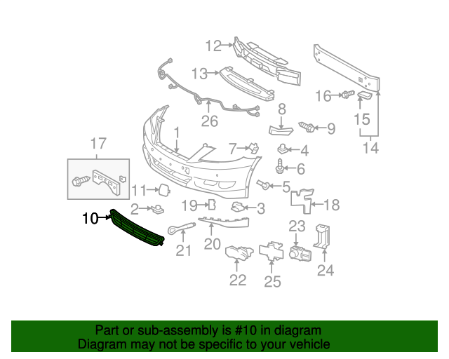 2010-2012 Lexus LS460 Grille 53112-50230 | AutoNationParts.com