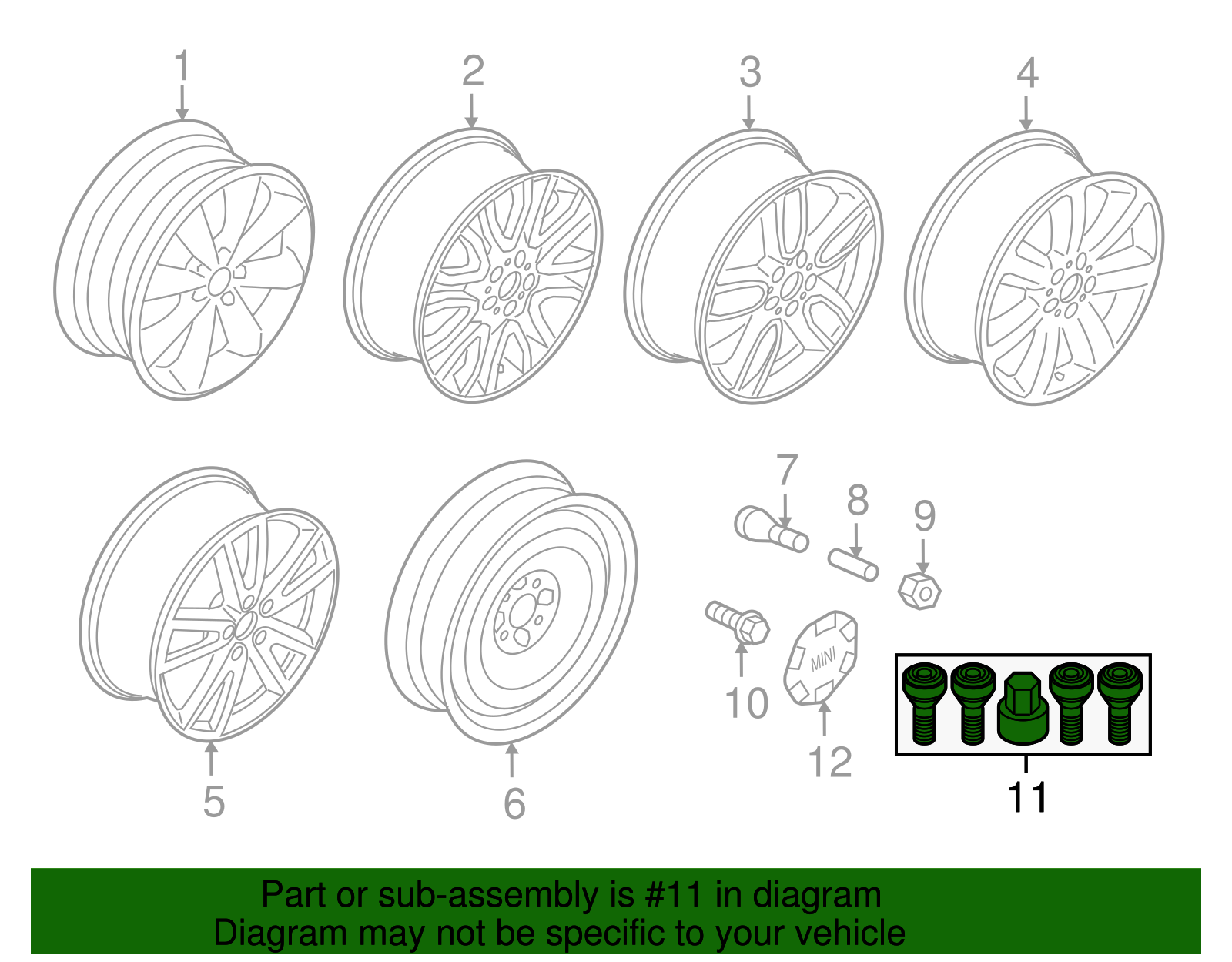 2007-2025 Mini Mini Wheel Locks 36-13-2-453-960 | Shop OEM MINI Parts
