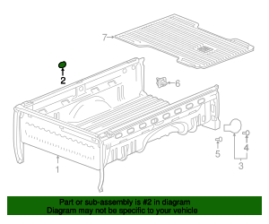 2014-2024 GM Cargo Carrier Pickup Box Side Rail Hole Plug 15891612 GM ...