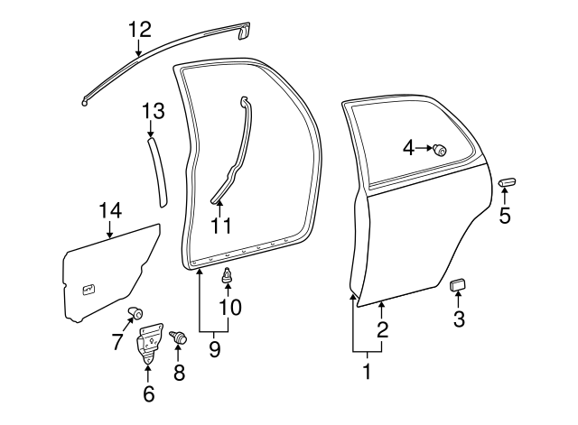 2002-2006 Lexus Front Weather-Strip 67895-33010 | OEM Parts Online