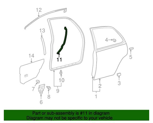 2002-2006 Lexus Front Weather-Strip 67895-33010 | OEM Parts Online