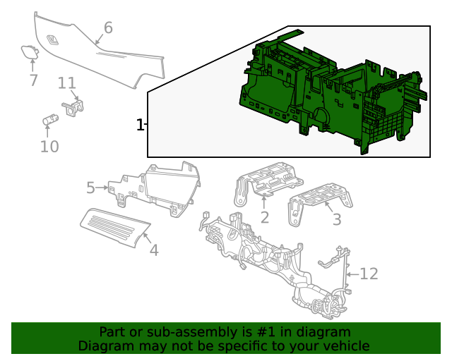 Jet Black Front Floor Lower Console 87831501 GM | GMPartsDirect.com