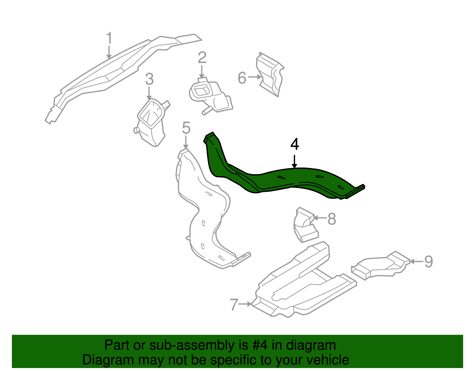 TD11-61-272A - Floor Duct 2007-2015 Mazda CX-9 | Ottawa Mazda Parts