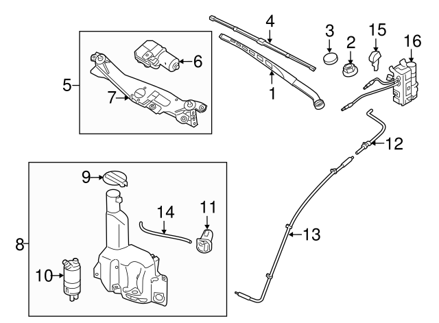 Hyundai - 98311-3N100 - Wiper Arm - 2011-2016 Hyundai Equus | OEM ...