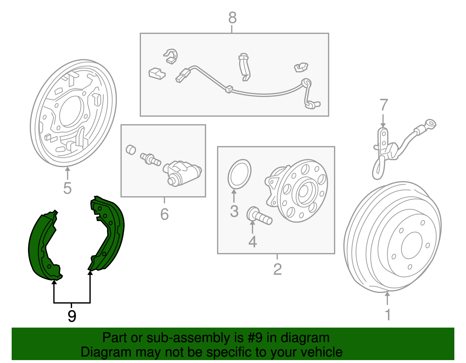 43155-S6A-J02 - Drum Brake Shoe 2003-2015 Honda Civic | Honda Parts Online