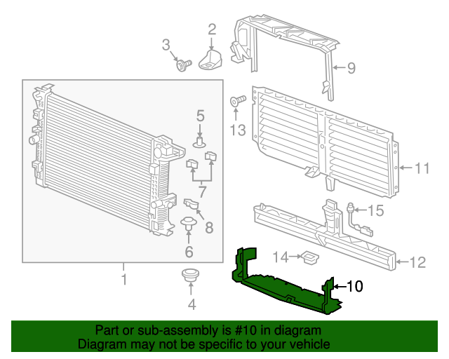 2018-2021 GM Lower Radiator Air Baffle 84273390 GM | GMPartsDirect.com