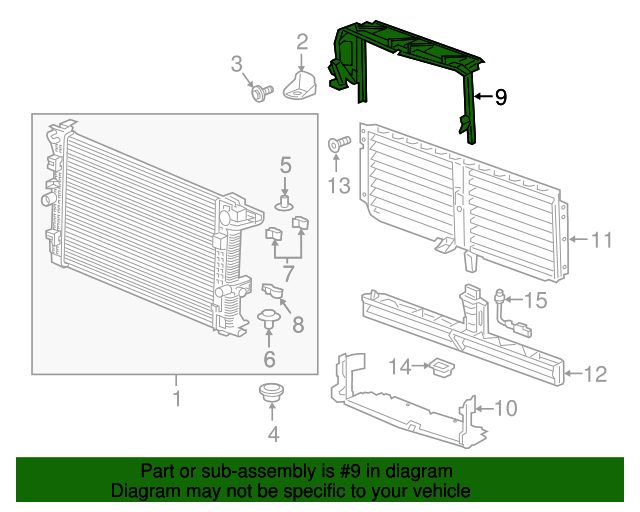 2018-2021 GM Upper Radiator Air Baffle 84618992 GM | GMPartsDirect.com