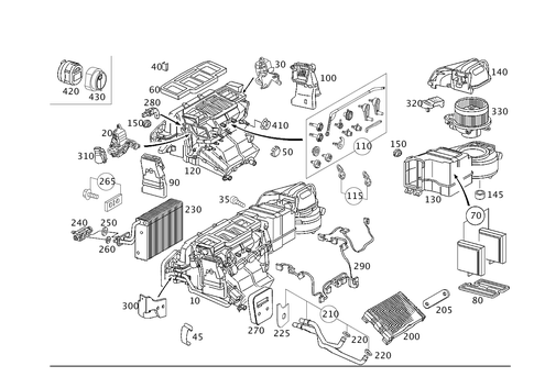 Heater and Evaporator Housing with Blower and Wiring Harness for 2005 Mercedes-Benz C230 | Shop ...